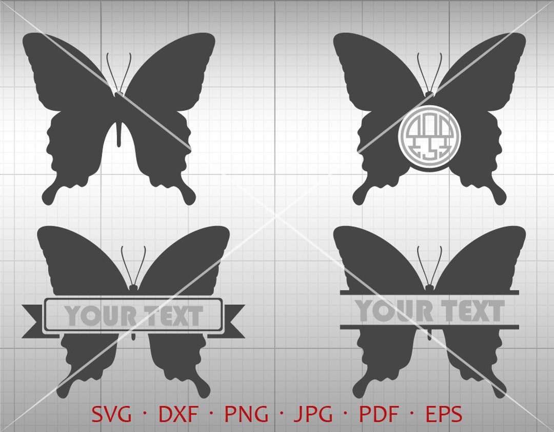 Butterfly SVG, Butterfly Monogram Frame , Butterfly Clipart Vector DXF ...
