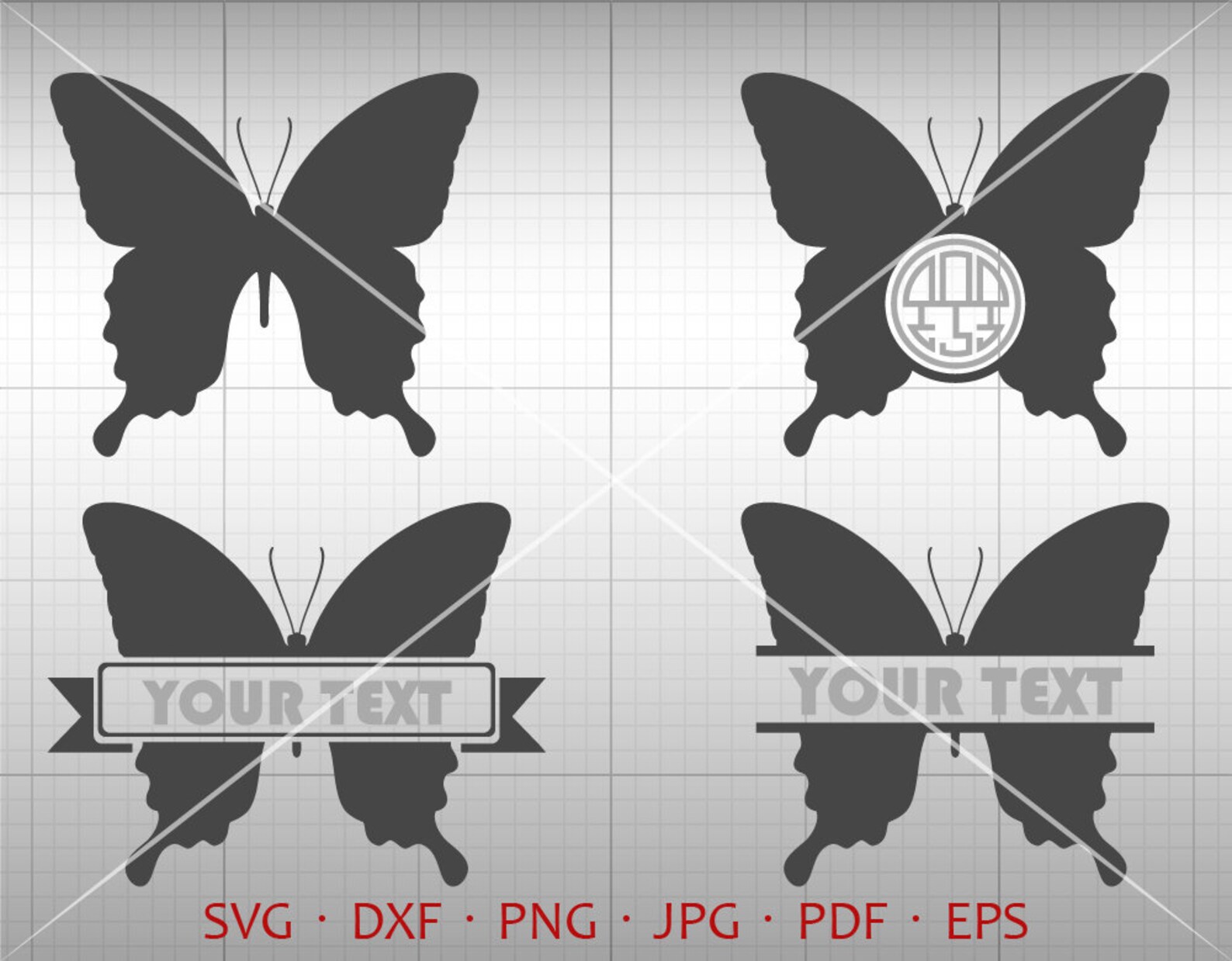 Butterfly SVG Butterfly Monogram Frame Butterfly Clipart - Etsy