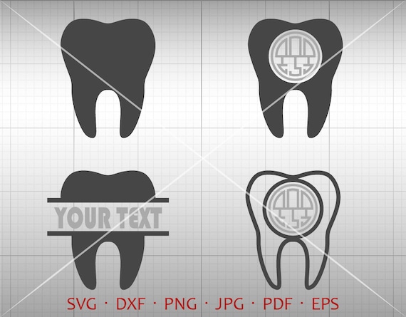 Diente SVG Marco de monograma dental Dentista Clipart Vector | Etsy