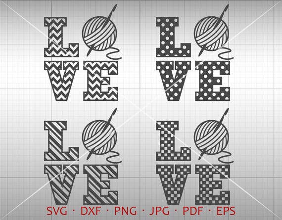 Love Crochet Svg Love Crochet Clipart Chevron Polka Dot | Etsy