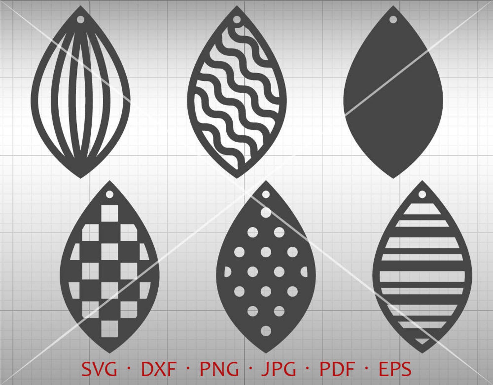 Leaf Tear Drop SVG, Leaf Pendant SVG, Vector DXF, Leaf Leather Earring ...