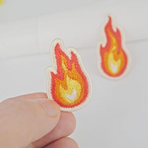 Flame Iron on Patch, Fire Patch, Blaze Embroidered Applique, Trucker ...