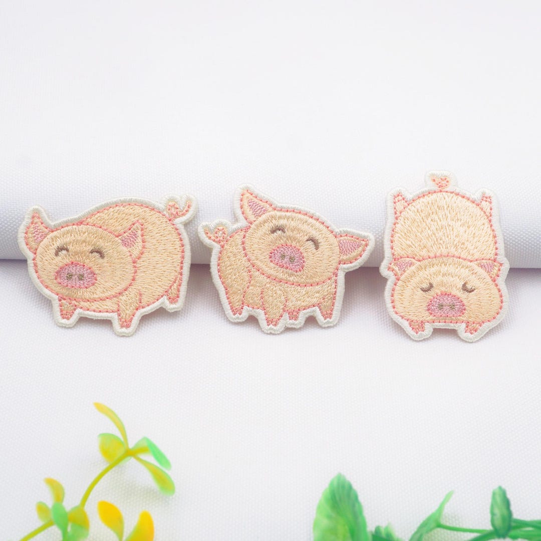 Cute Piggy Iron-on Patch, Piglet Embroidered Applique, Trucker Hat ...