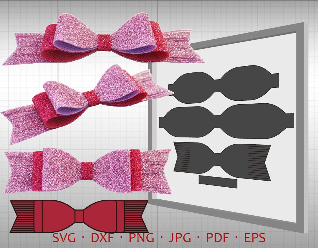 Fringe Bow SVG, DIY Bow Cut File, Leather Hair Accessories Making ...