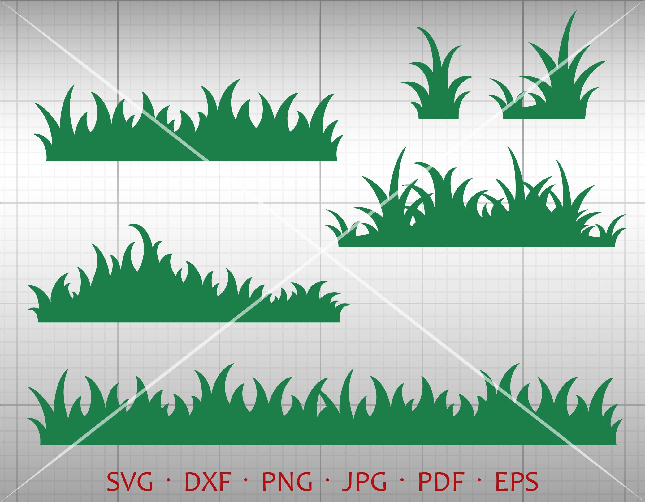Grass SVG, Grass Border Clipart, Lawn SVG DXF Silhouette Cricut Cut ...
