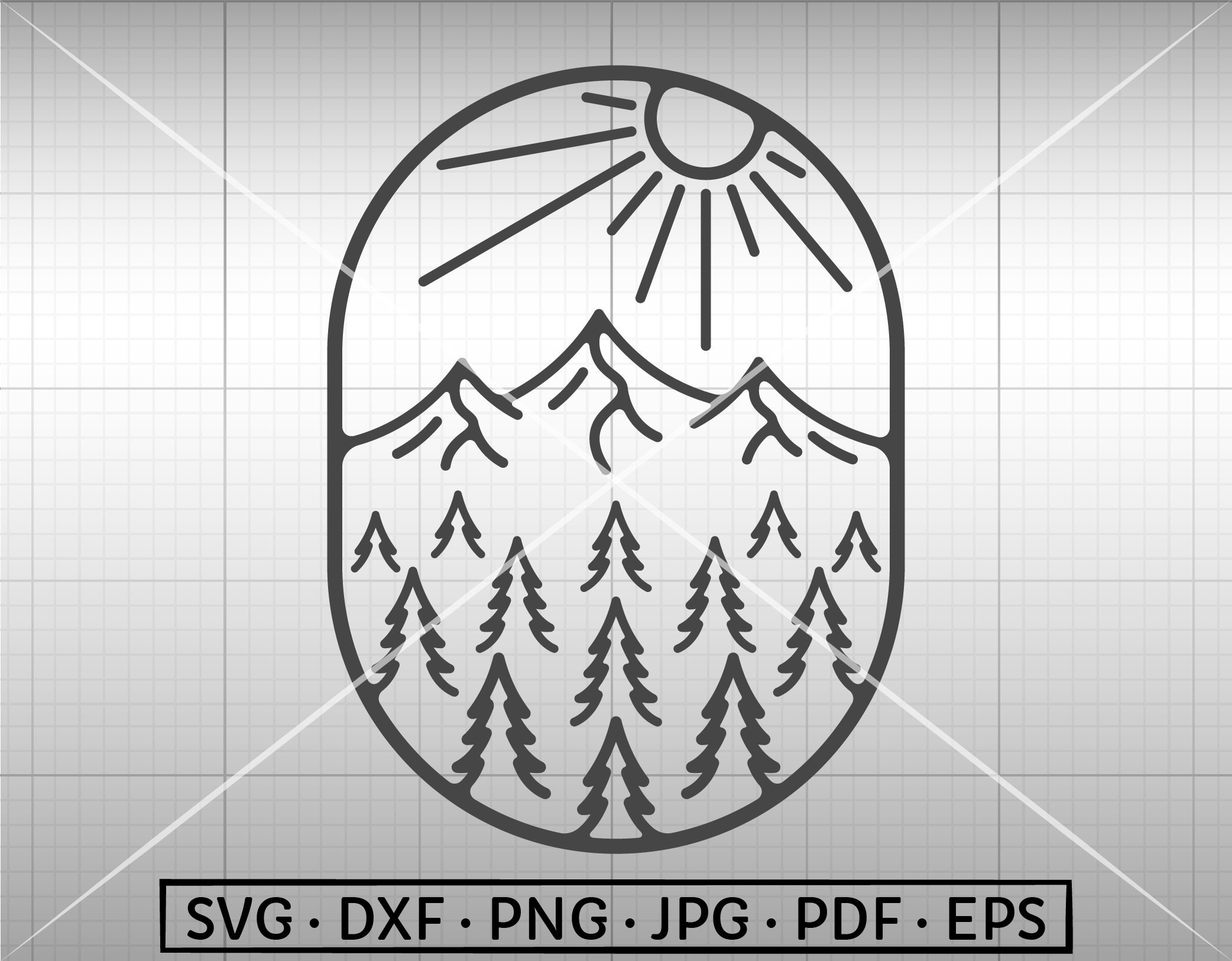 Forest and Mountain SVG Sunny Scenery SVG Landscape SVG | Etsy