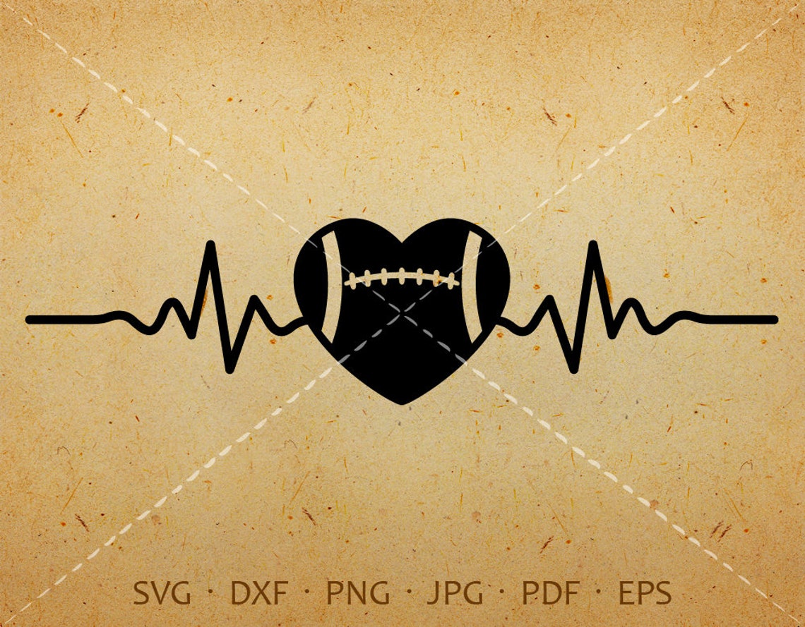 Heartbeat Football SVG EKG Football Svg Football Heart - Etsy Hong Kong