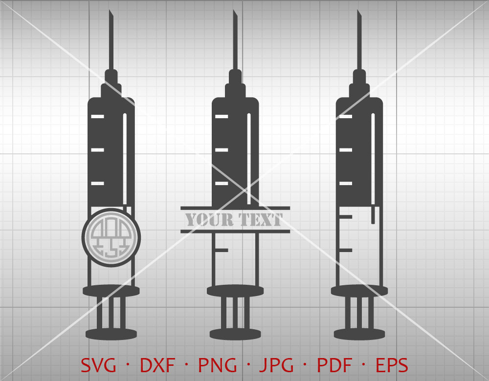 Syringe SVG Nurse Monogram Frame Doctor Clipart DXF | Etsy