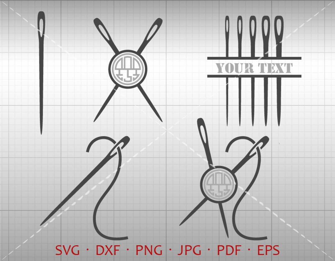 Sewing Needle SVG, Quilter Monogram Frame , Needle Clipart Vector ...