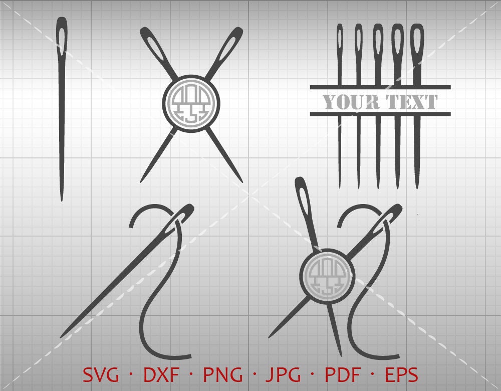 Sewing Needle SVG, Quilter Monogram Frame , Needle Clipart Vector ...