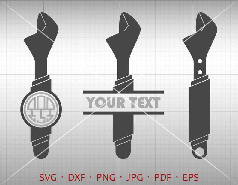 Wrench SVG Spanner Monogram SVG Wrench Clipart Silhouette | Etsy