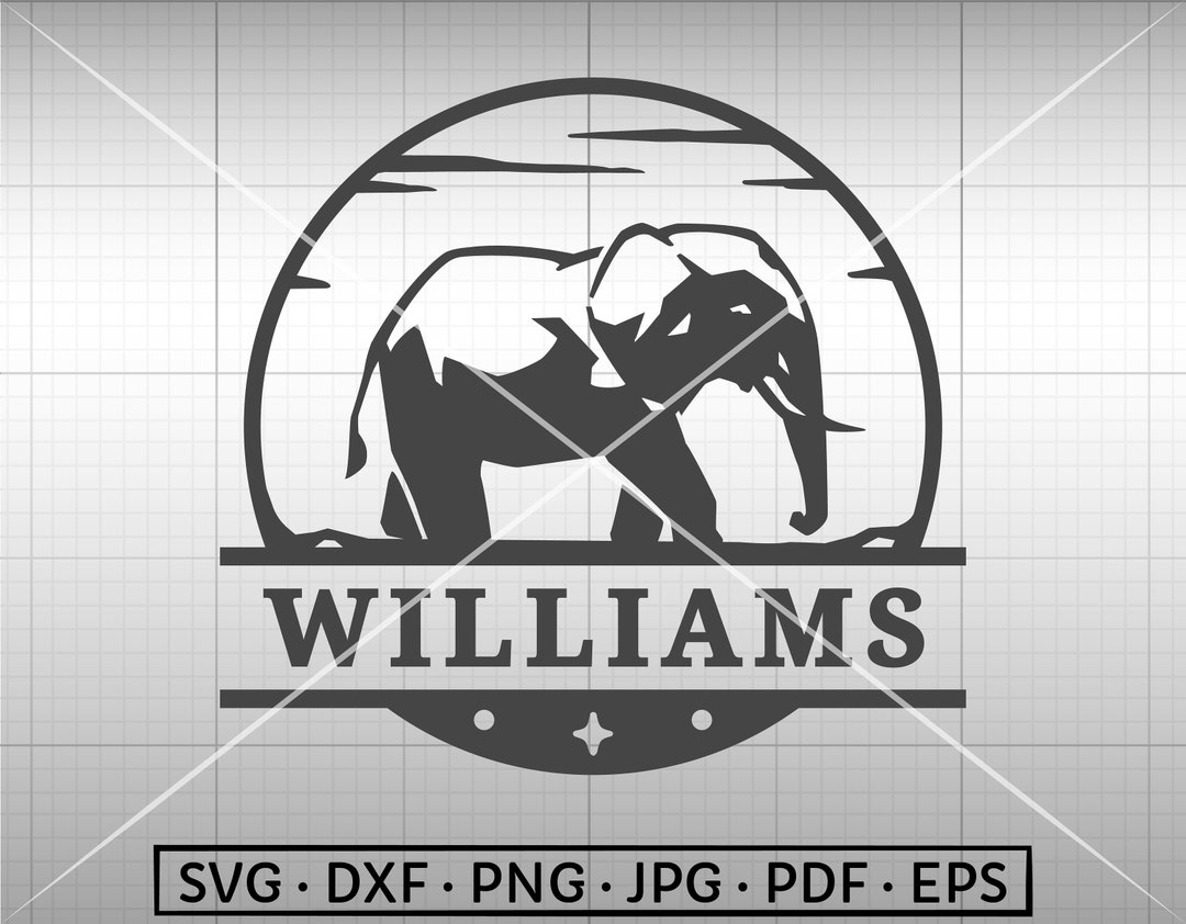 Elephant Monogram SVG, Elephant Family Name SVG, Silhouette Cricut Cut ...