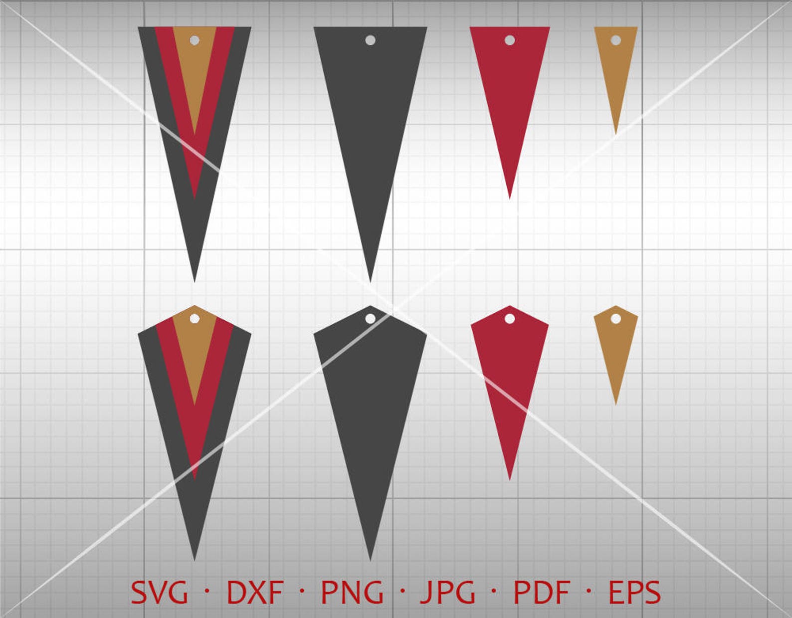 Triangle Stacked Earring SVG Tear Drop SVG Pendant Svg | Etsy