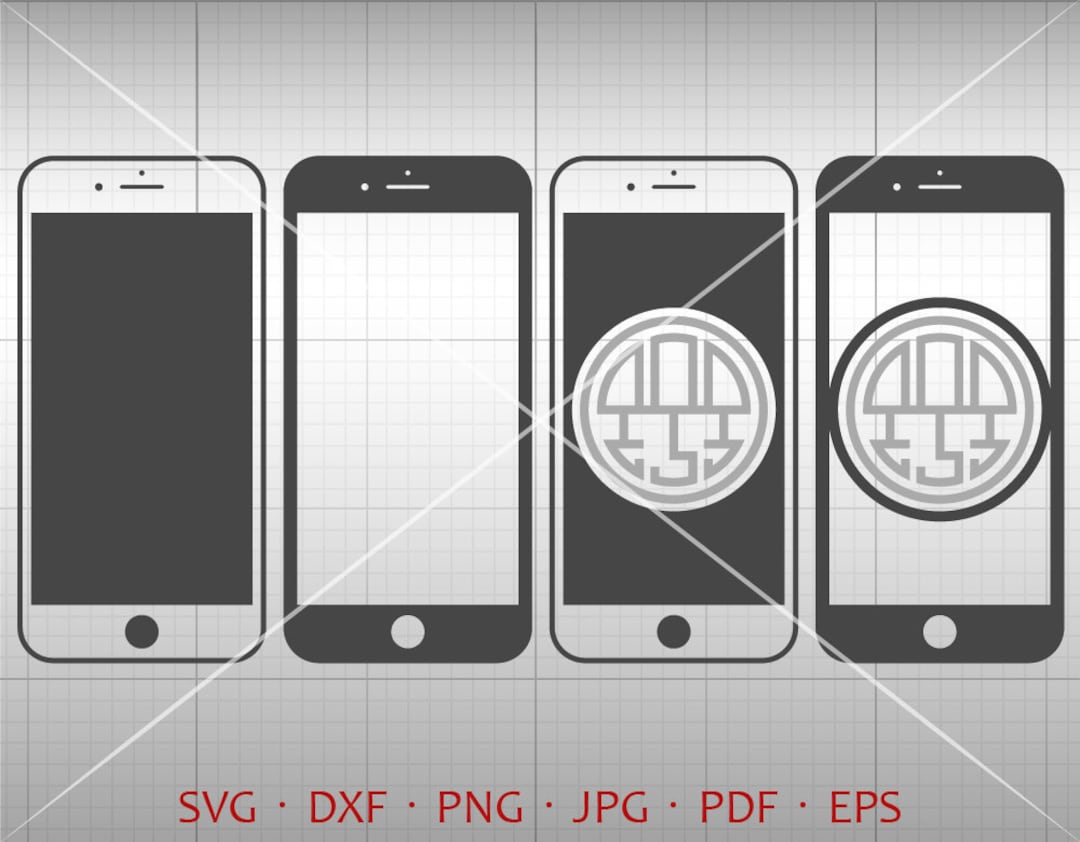 Apple iPhone 7 SVG, iPhone Monogram Frame, Mobile Phone Clipart ...