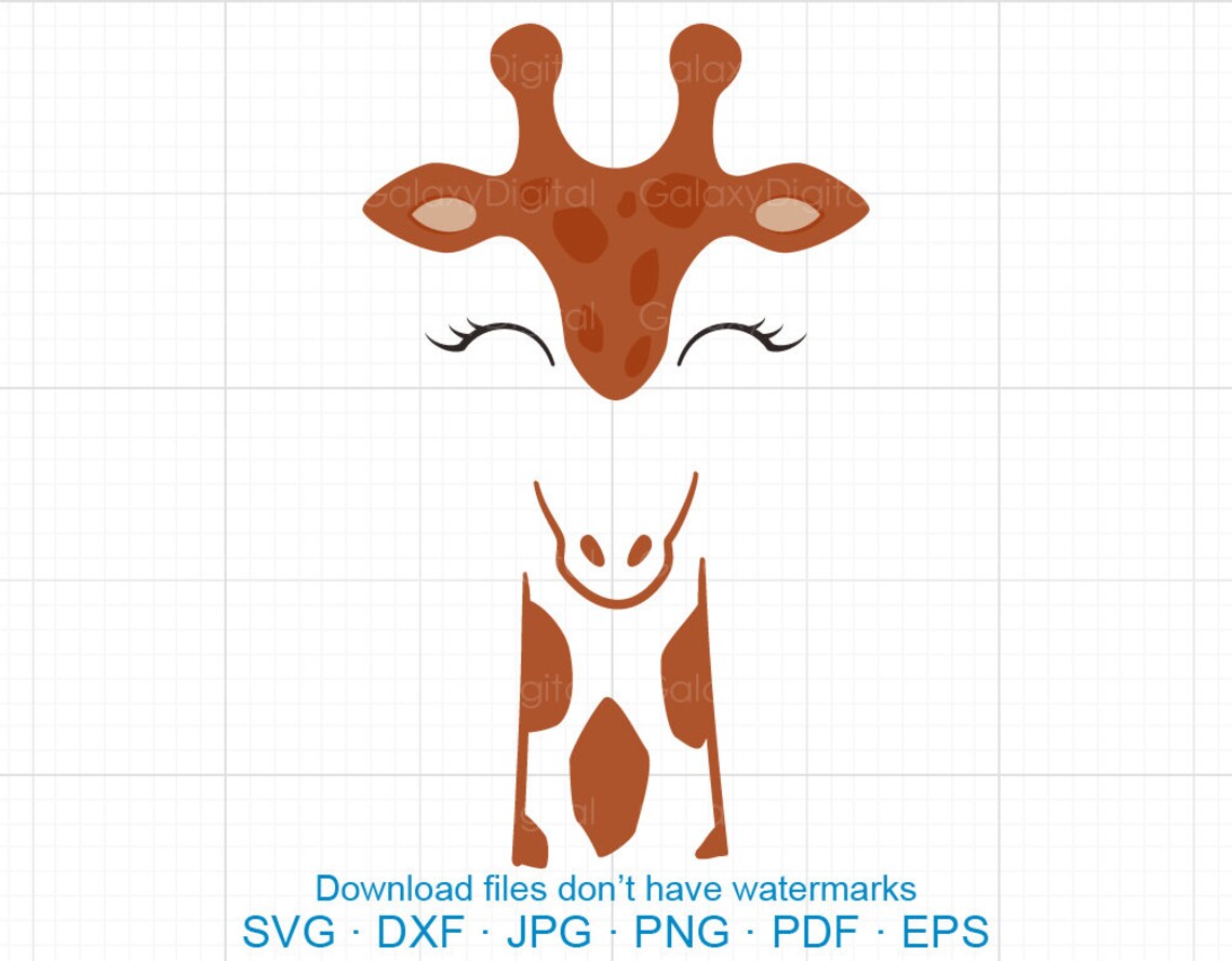 Giraffe Face Svg Eyelash Giraffe SVG Birthday Svg Silhouette - Etsy