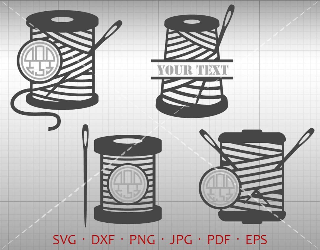 Sewing Needle Thread SVG, Sewing Monogram Frame , Needle Thread Clipart ...