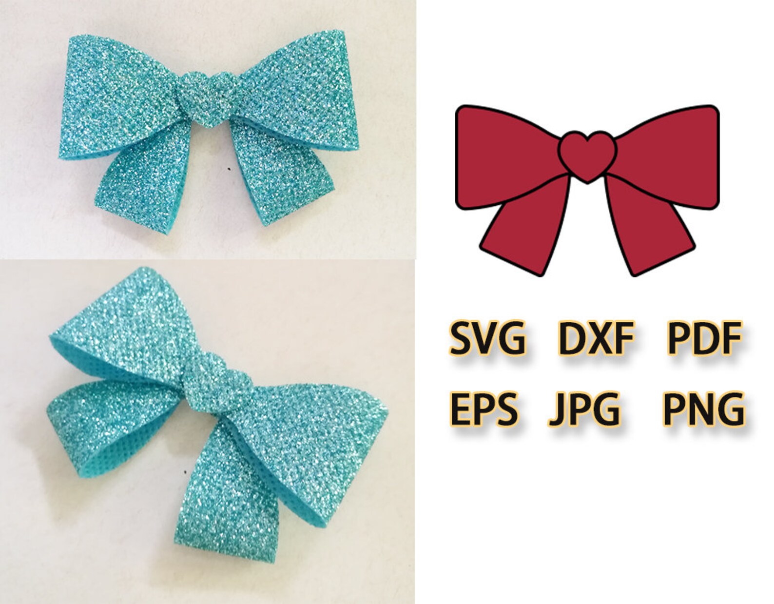 Butterfly 3D Bow SVG DIY Bow Cut File Leather Hair | Etsy