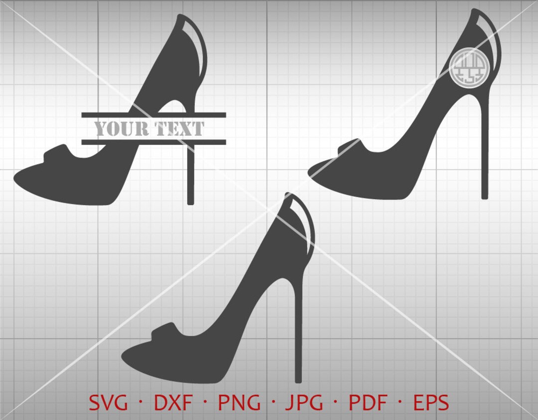 High Heel Shoes SVG, Womens Shoes Monogram Frame , Fashion Clipart ...