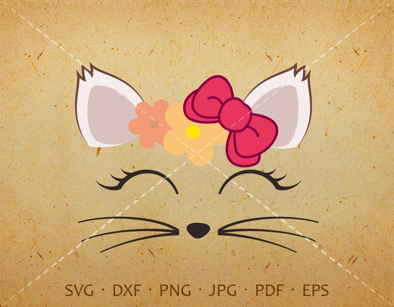Cat Face Svg Kitty Lady Svg Kitty Birthday Svg Birthday Etsy