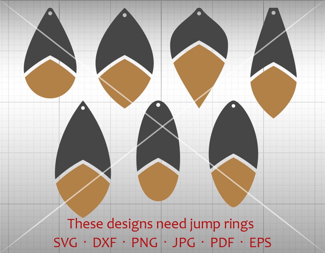 Hanging Two Part Earring SVG, Tear Drop SVG, Pendant Svg, Vector DXF ...