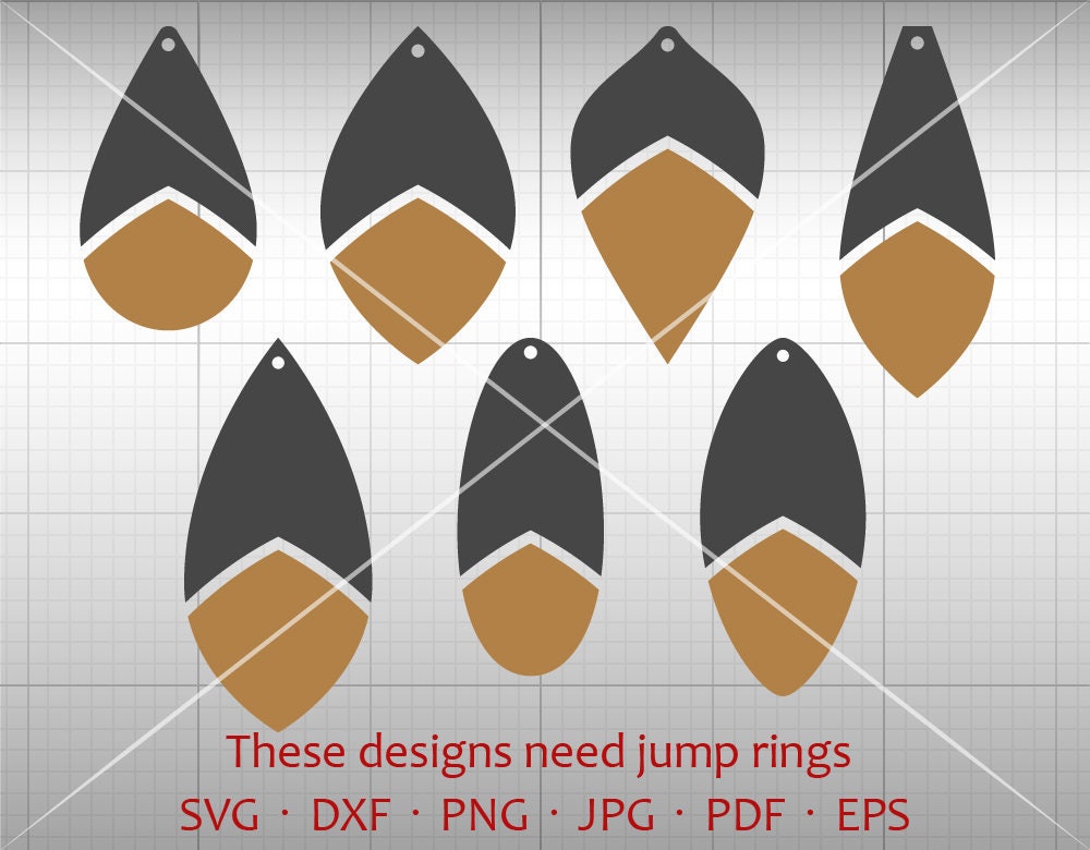 Hanging Two Part Earring SVG, Tear Drop SVG, Pendant Svg, Vector DXF ...