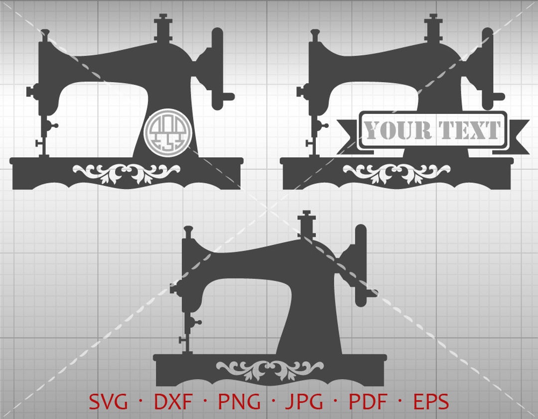 Sewing Machine SVG, Sew Monogram Frame , Sewing Machine Clipart Vector ...