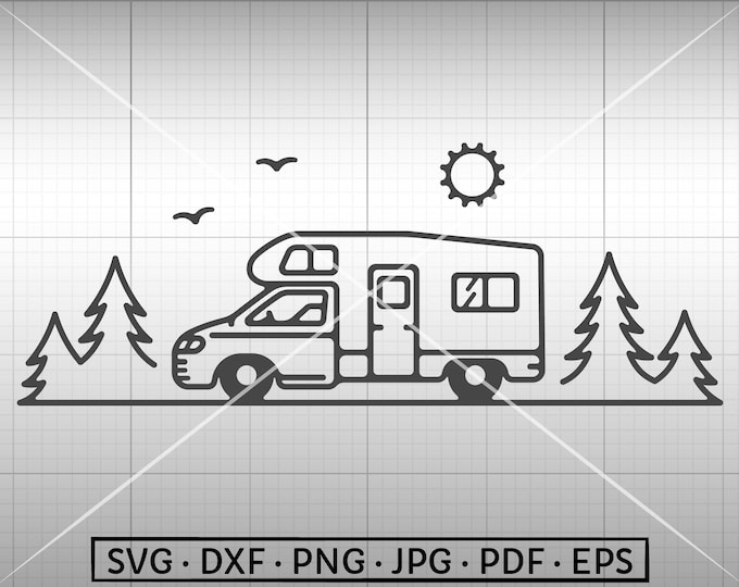 Camper RV SVG, Camping SVG, Motorhome Svg, Silhouette Cricut Cut File ...