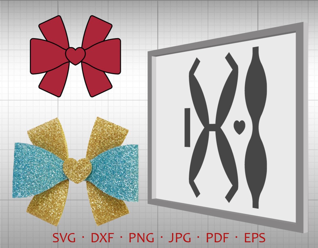 Cut Bow SVG, DIY Bow Cut File, Leather Hair Accessories Making Vector ...