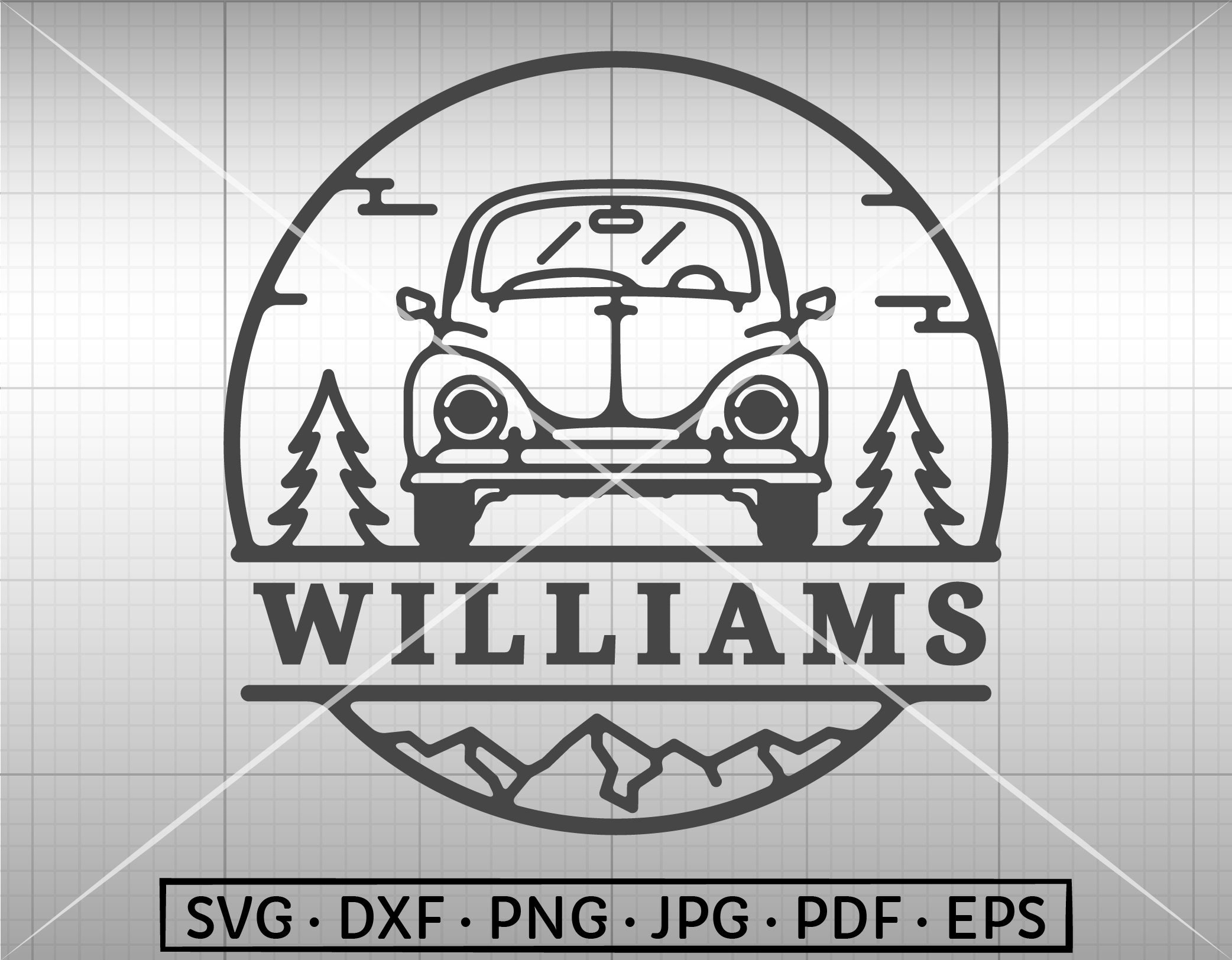 Split Vintage Car SVG Retro Car Monogram SVG Silhouette - Etsy UK