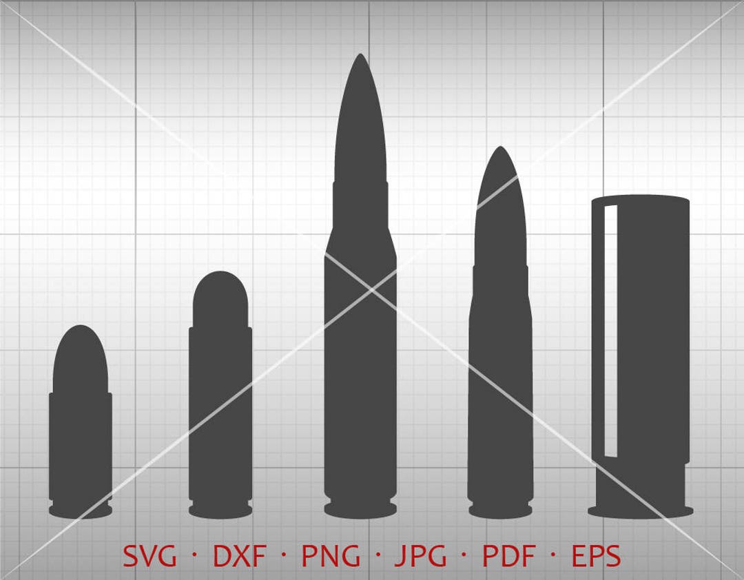 Bullet SVG, Bullet Clipart Vector DXF Silhouette Cricut Cut File ...