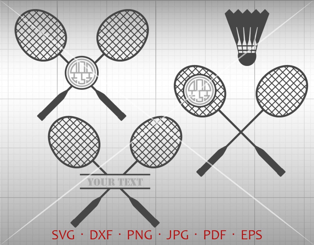 Badminton Racket SVG, Shuttlecock Monogram Frame, Badminton Clipart ...