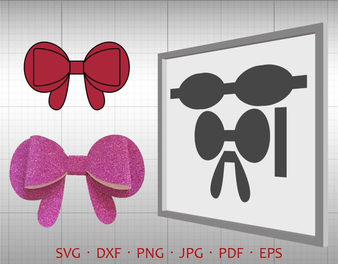 Round Bow SVG, Bow Cut File, DIY Leather Hair Accessories Making Vector ...
