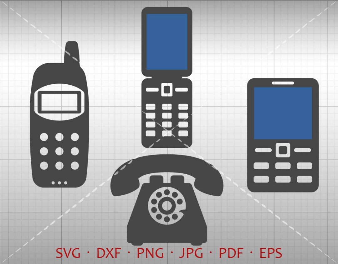 Communication SVG, Mobile Phone SVG, Telephone Clipart DXF Silhouette ...