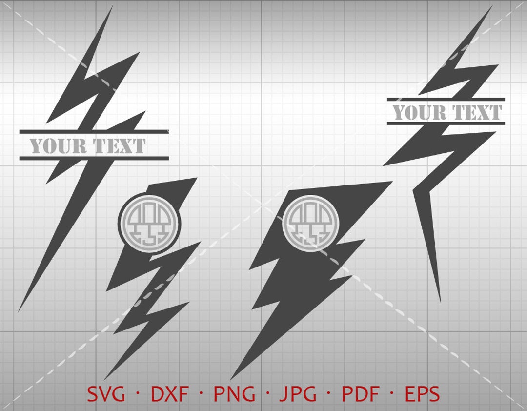 Lightning SVG, Lightning Monogram Frame , Flash Bolt Clipart DXF Vector ...