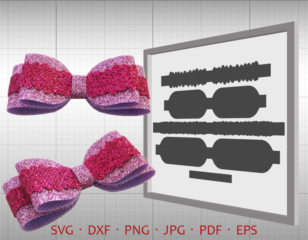 Bow SVG, DIY Bow Cut File, Leather Hair Accessories Making Vector DXF ...