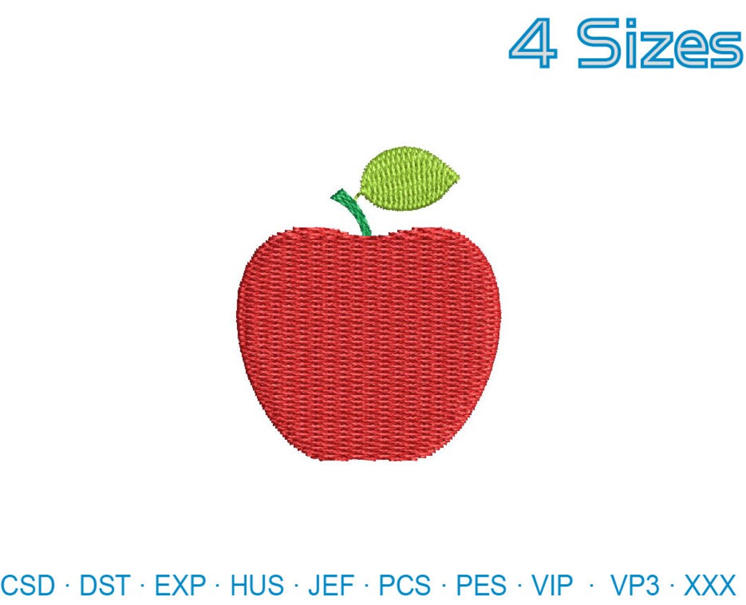 Mini Apple Embroidery Design , Teacher Embroidery File, Machine ...