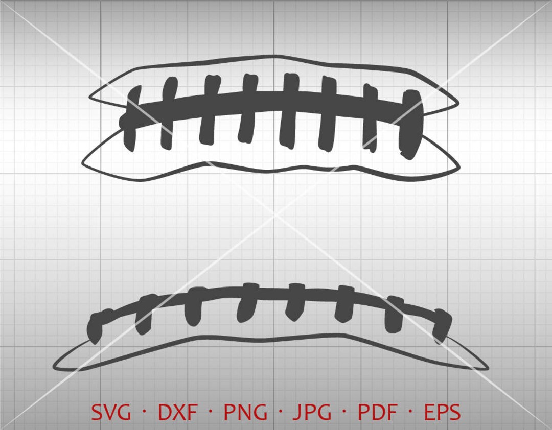 Football Stitches SVG, Football Lace SVG, Football Clipart DXF ...
