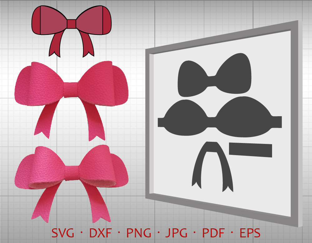 Dainty Bow SVG Bow Cut File DIY Leather Hair Accessories - Etsy