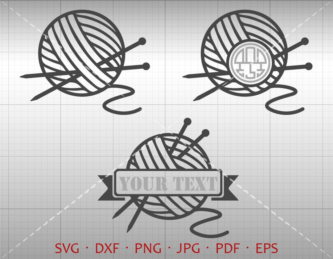 Knitting SVG, Knitter Monogram Frame , Knitting Clipart Silhouette ...