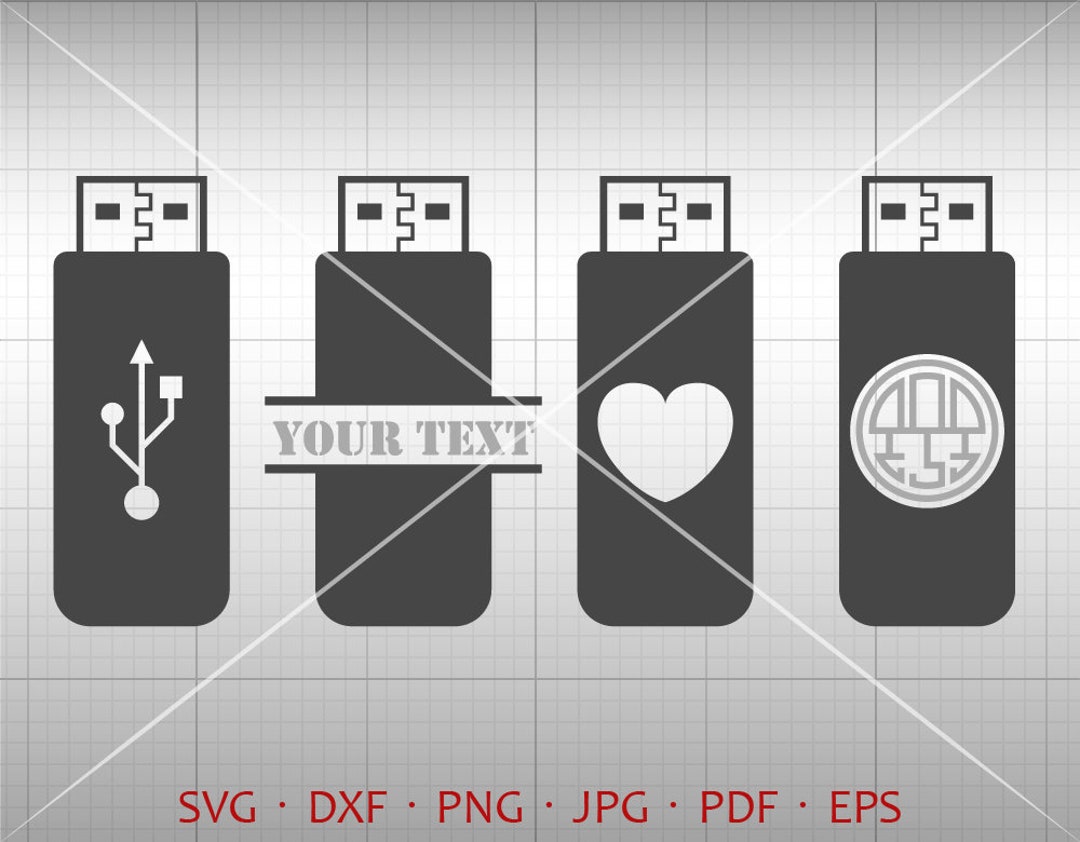 Flash Drive SVG, USB Monogram Frame , Computer Storage USB Drive ...