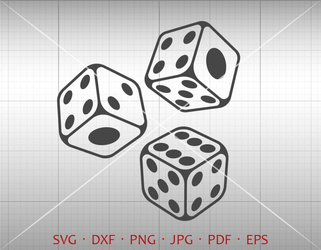 Dice SVG Gamble Clipart Vector Playing Dices DXF Silhouette - Etsy