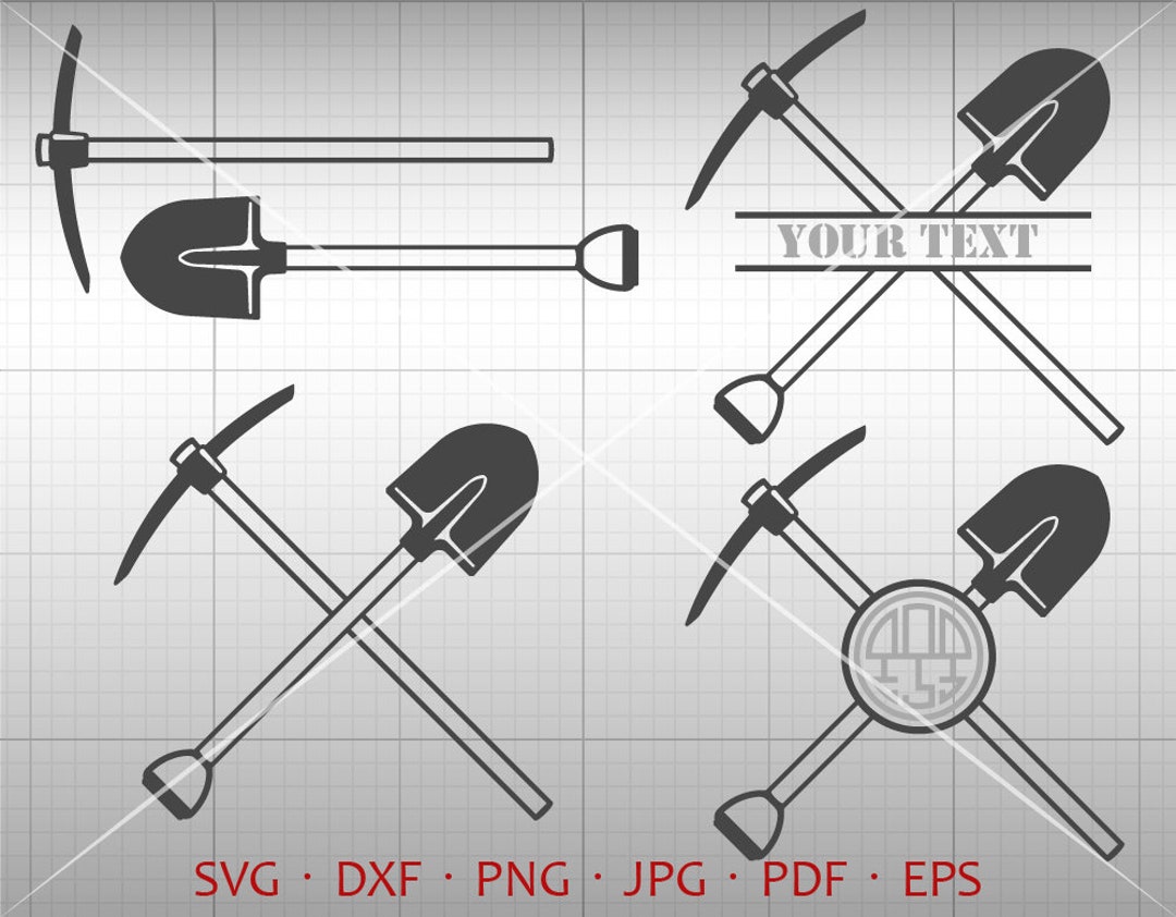 Miner Pick Shovel SVG, Coal Miner Svg, Pick Monogram Frame , Shovel ...