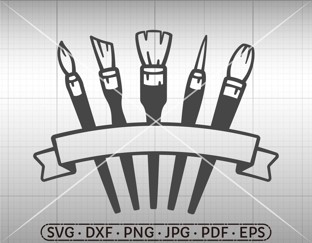 Artist SVG, Artist Monogram SVG, Painting Brush SVG, Back to School ...