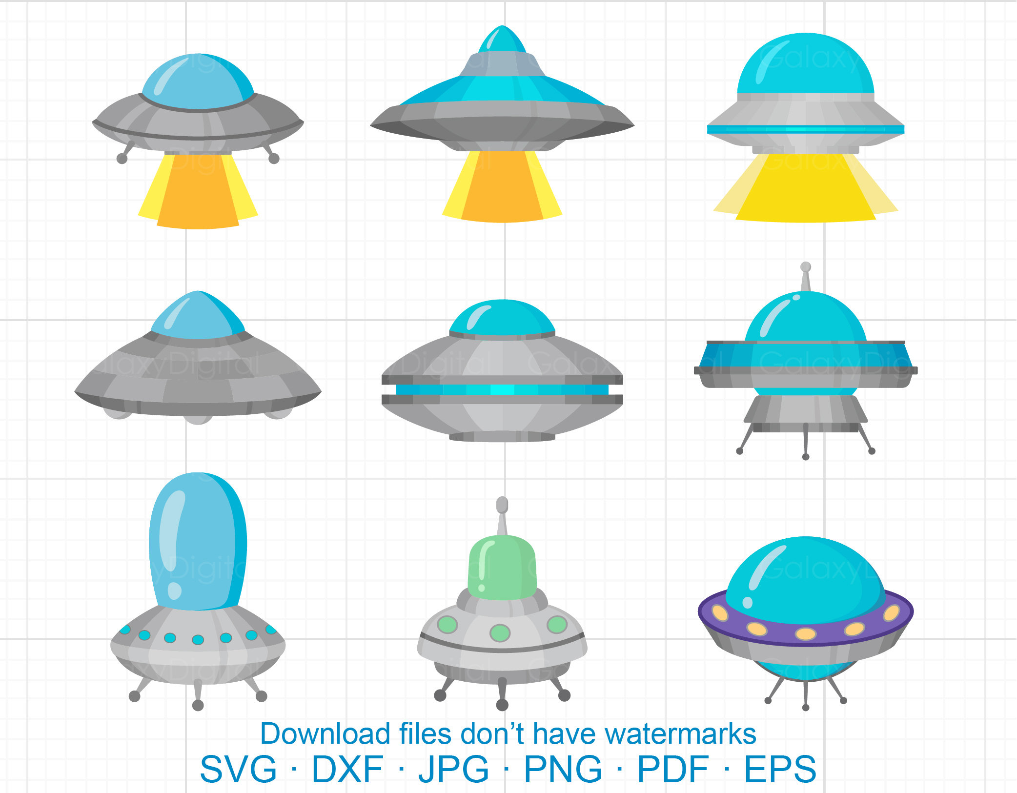 UFO Clipart SVG Spaceship SVG Spacecraft Clipart Silhouette - Etsy