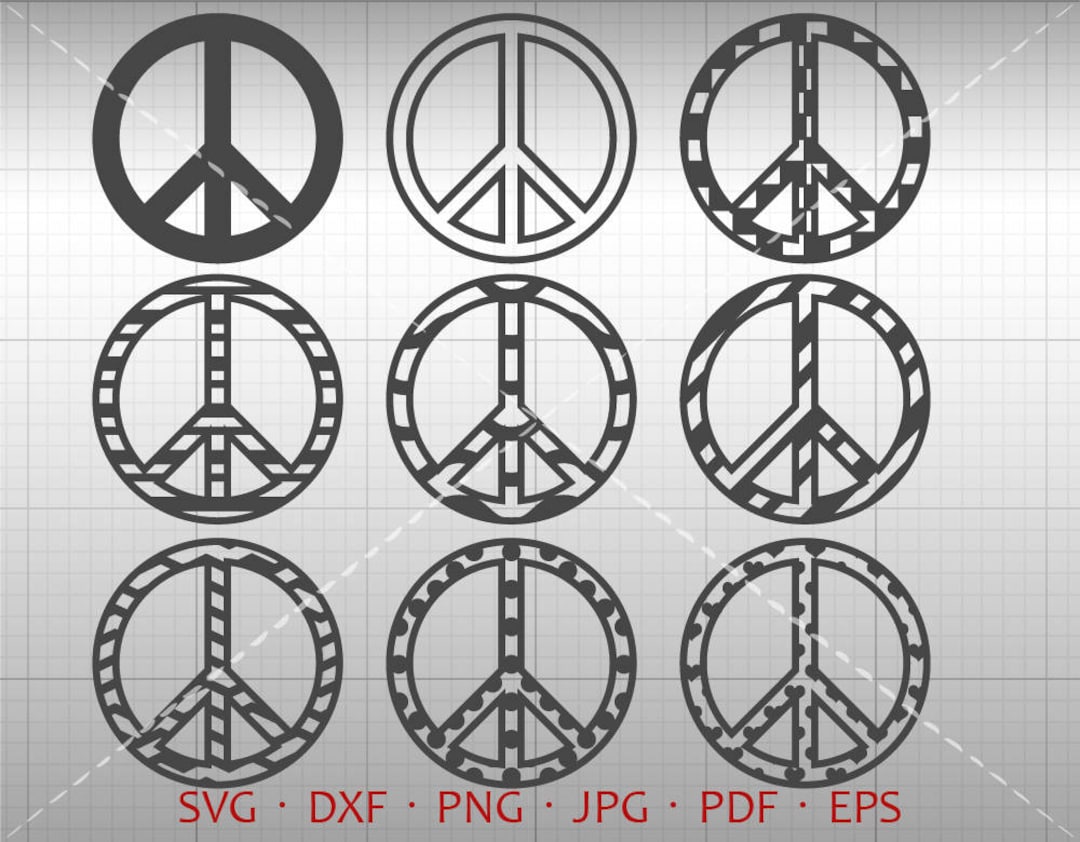 Peace Sign SVG Peace Symbol Clipart DXF Silhouette Cricut Cut - Etsy