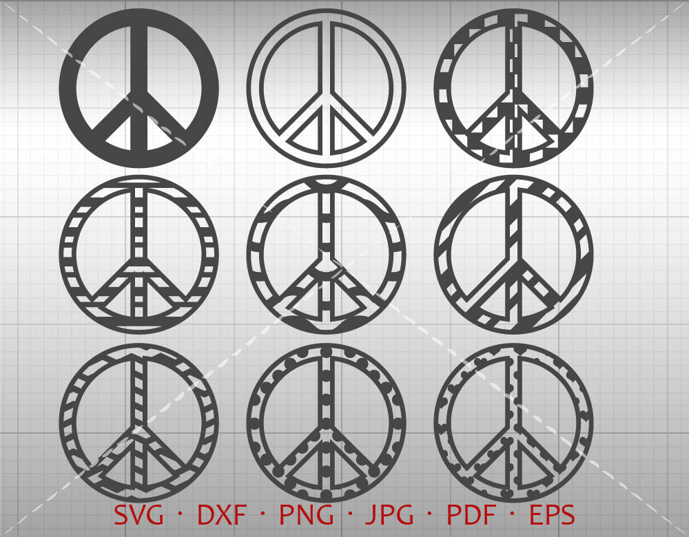 Peace Sign SVG Peace Symbol Clipart DXF Silhouette Cricut Cut | Etsy