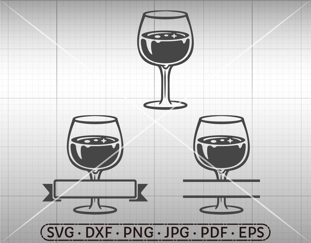 Wine Monogram Frame SVG, Red Wine SVG, Drinking SVG Silhouette Cricut ...