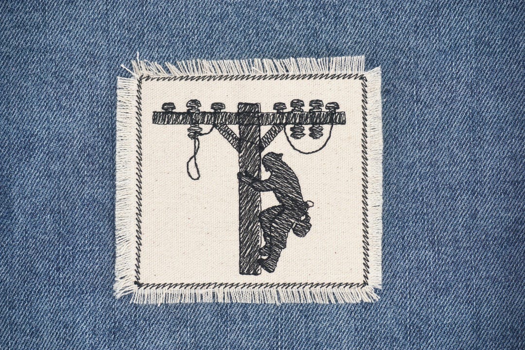 Lineman Embroidered Patch (sew On), Powerline Worker Canvas Patch - Etsy