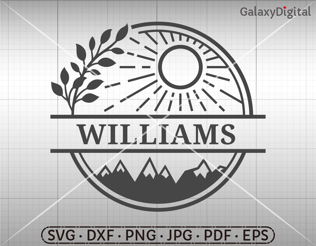 Mountain SVG, Mountain Monogram Frame, Sun and Mountain Clipart ...