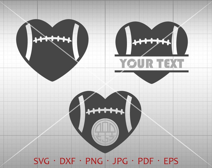 Football Heart SVG, American Football SVG, I Love Football SVG ...